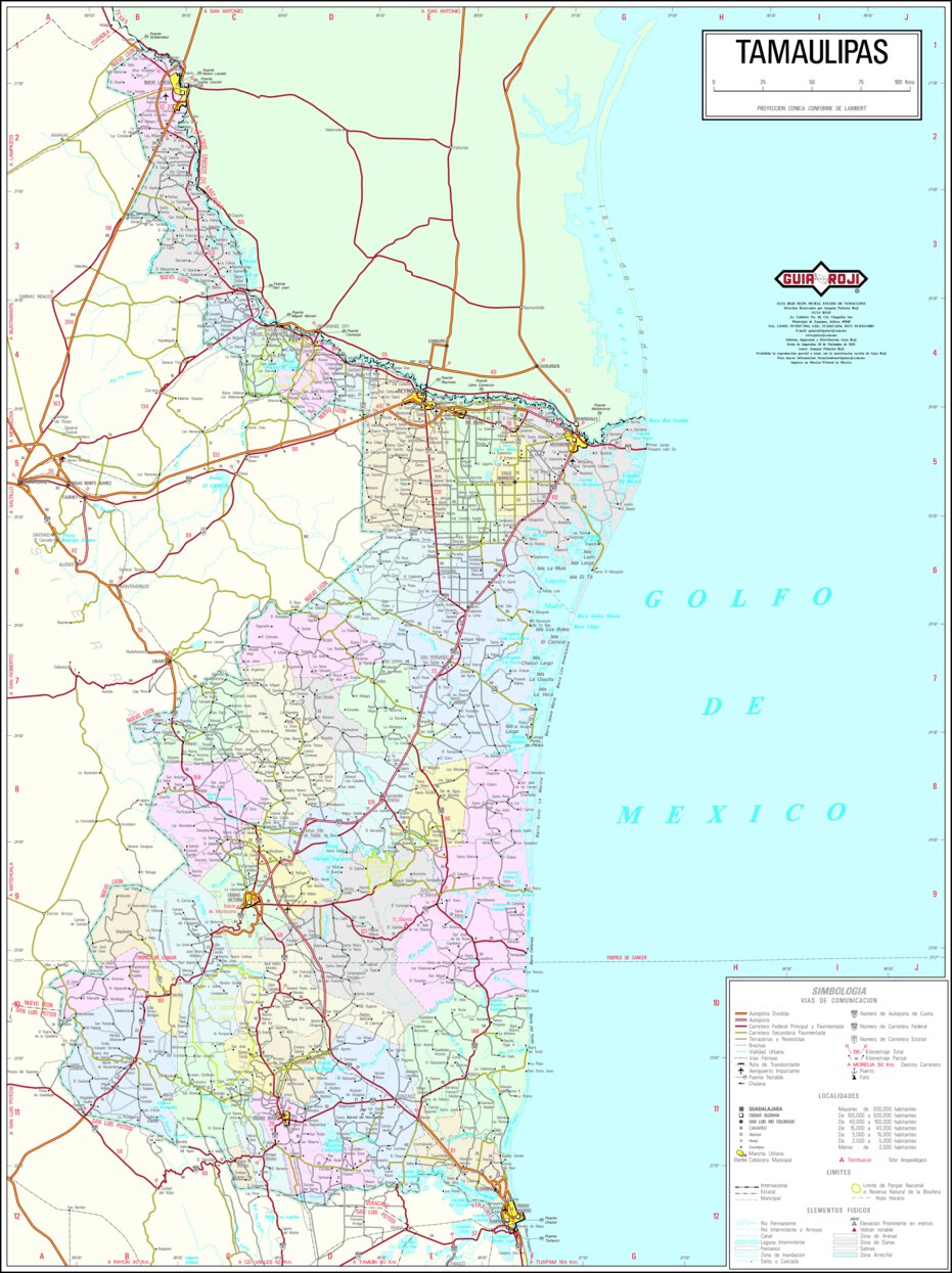 Tamaulipas / Estado / 28 Map by Guia Roji | Avenza Maps