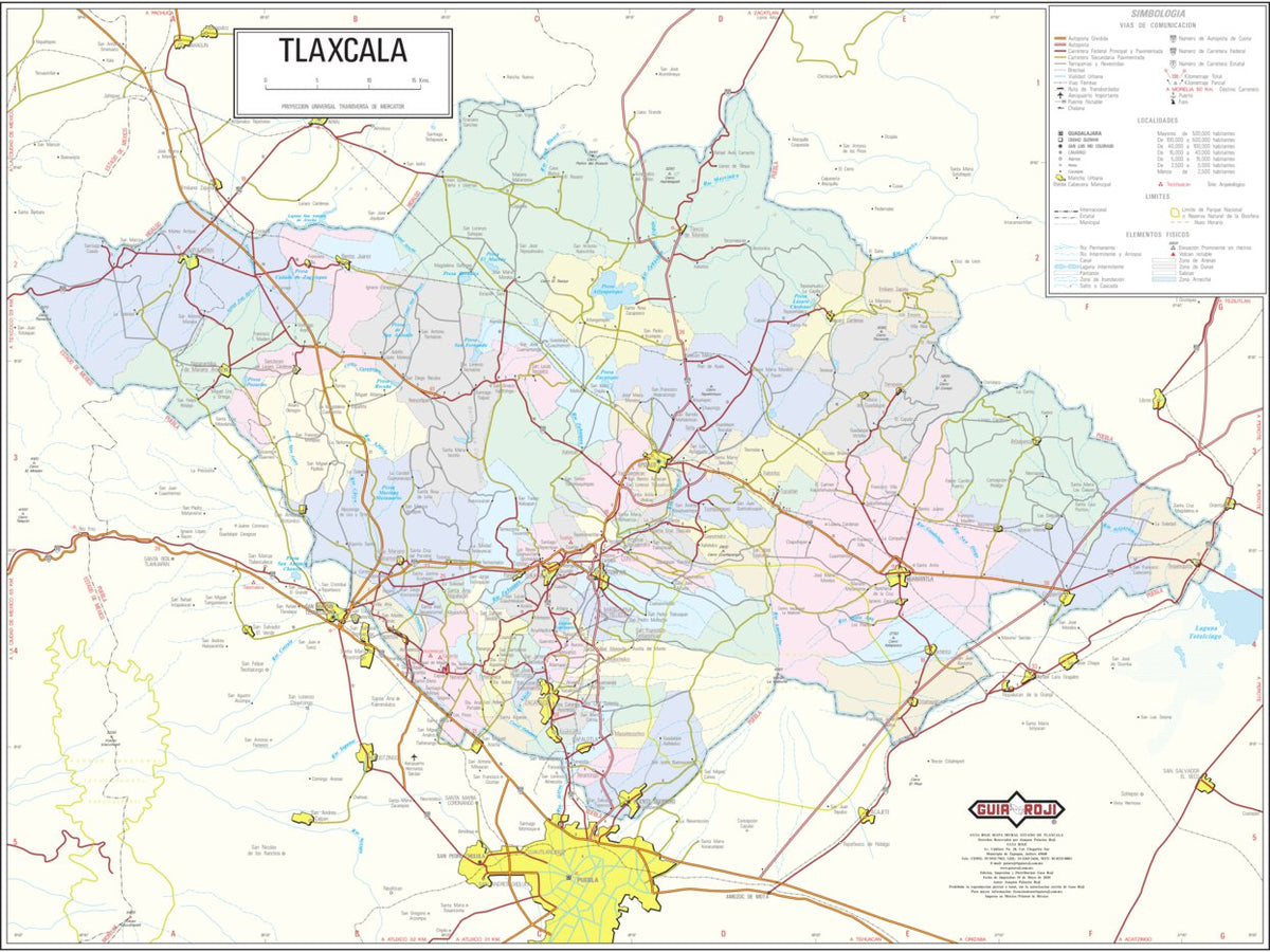Tlaxcala / Estado / 29 Map by Guia Roji | Avenza Maps