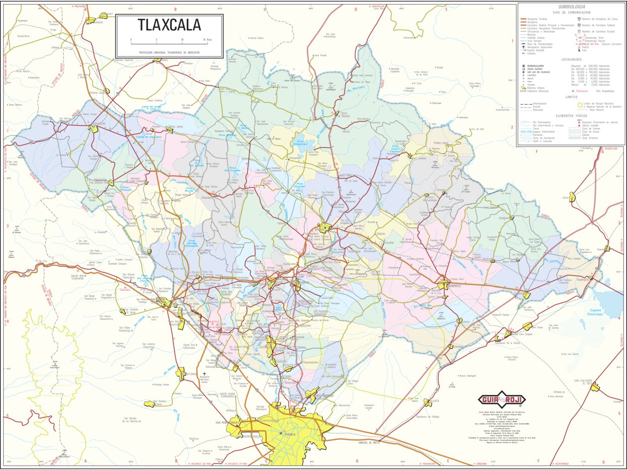 Tlaxcala / Estado / 29 Map by Guia Roji | Avenza Maps