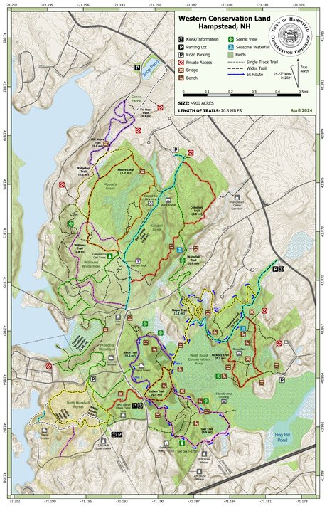 Hampstead, NH Western Conservation Land Map by Hampstead NH ...