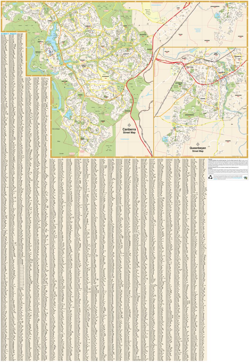 UBD-Gregory's Southern Canberra & Queanbeyan Suburban Street Map by ...