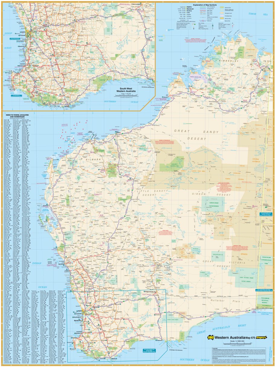 UBD-Gregory's Western Australia State Map by Hardie Grant Explore ...