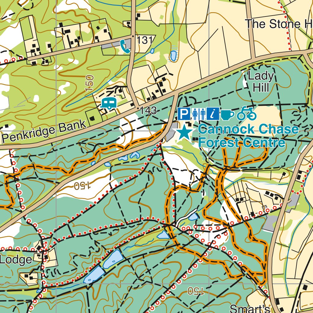 Cannock Chase Map by HARVEY Maps | Avenza Maps