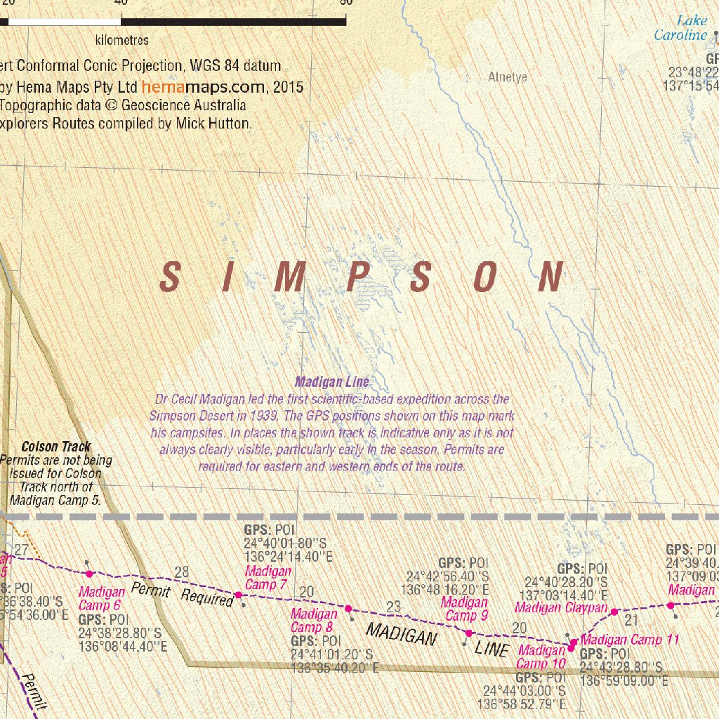 Hema - Simpson Desert 1.1M Map by Hema Maps | Avenza Maps