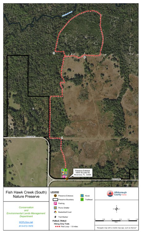FishHawk Creek Nature Preserve South Trail Map by Hillsborough County ...