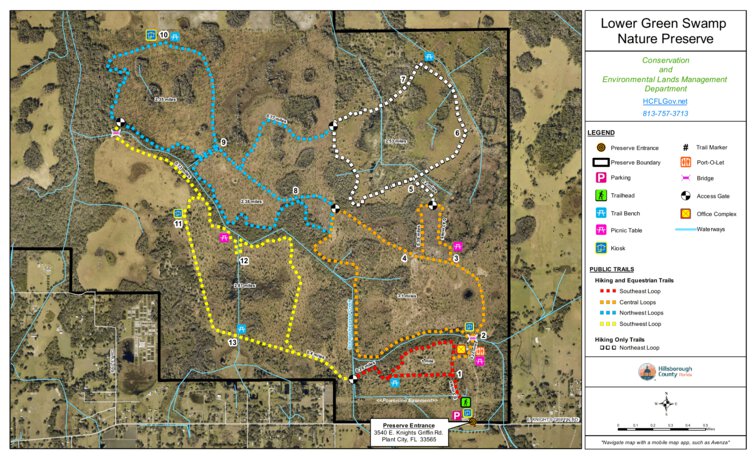 Lower Green Swamp Nature Preserve Trail Map by Hillsborough County ...