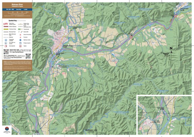 Mukawa River Canoeing (Tomiuchi to Toyota), Hokkaido, Japan Map by ...