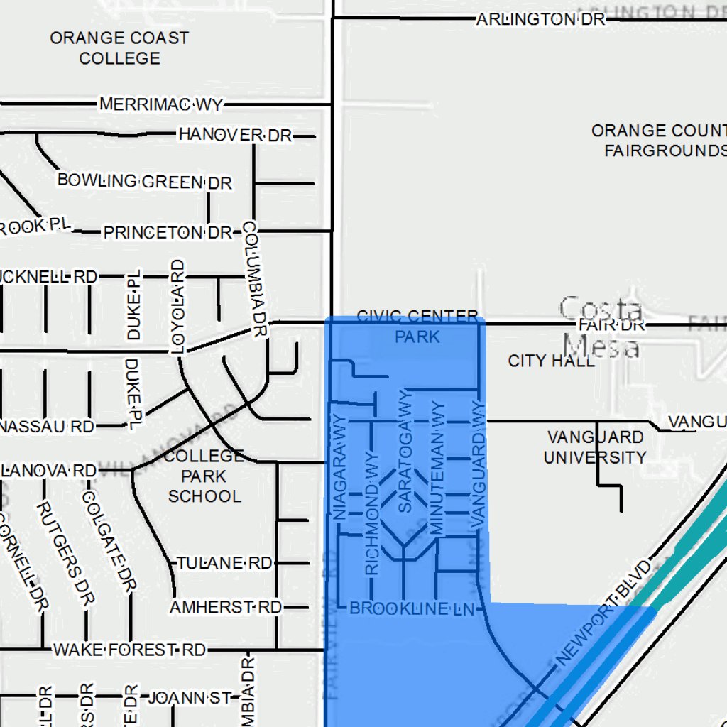 city of costa mesa CDBG_2015 Map by hoogw | Avenza Maps