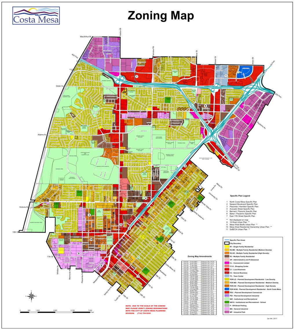 City of Costa Mesa Zoning Map 2017 by hoogw | Avenza Maps