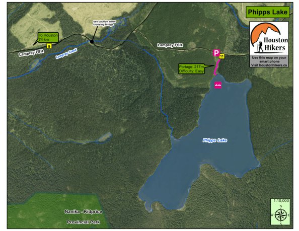 Phipps Lake - Houston, BC Map by Houston Hikers Society | Avenza Maps
