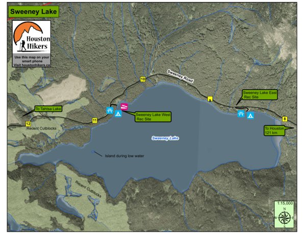 Sweeney Lake - Houston, BC Map by Houston Hikers Society | Avenza Maps