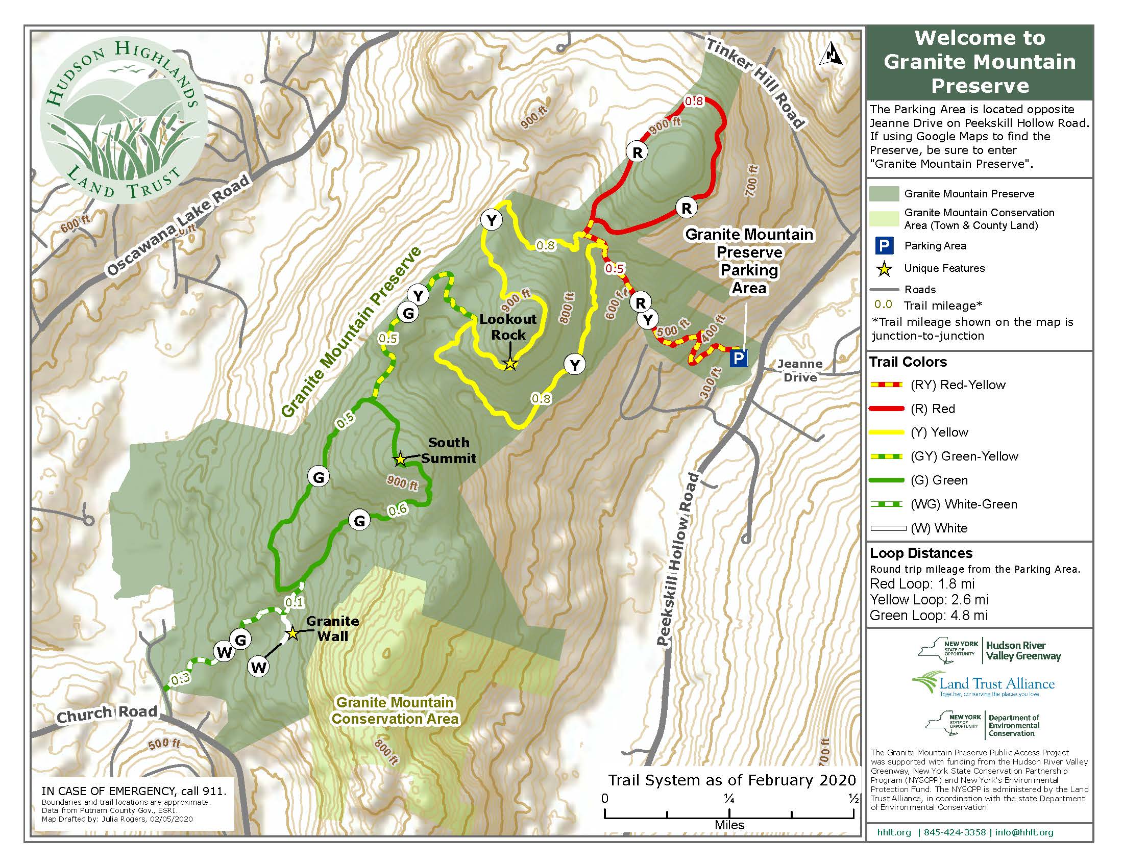 Granite Mountain Preserve -- Trail Map (February 2020) by Hudson ...
