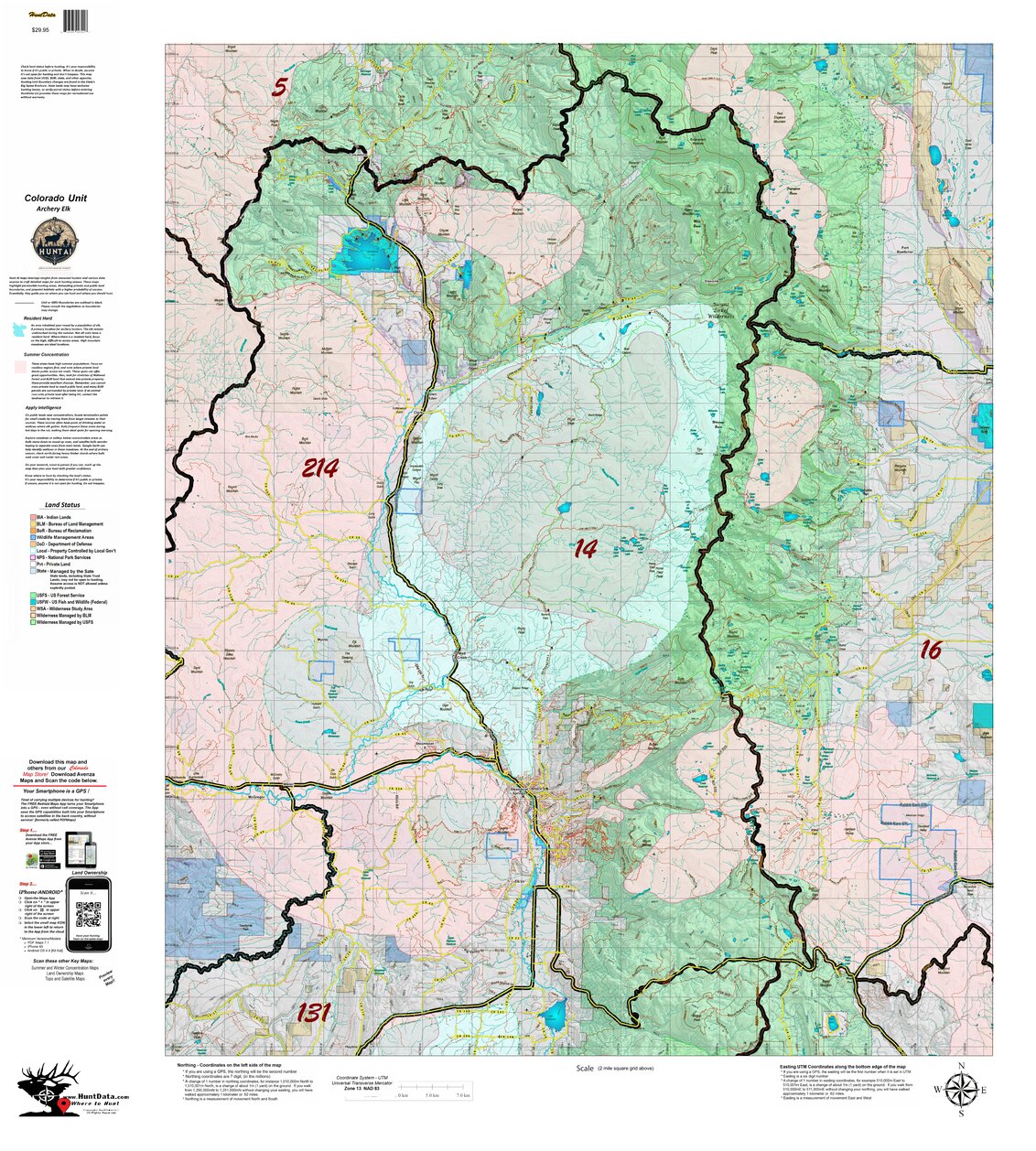 CO Unit 14 Archery Elk Area Recommendations Map by HuntAI | Avenza Maps