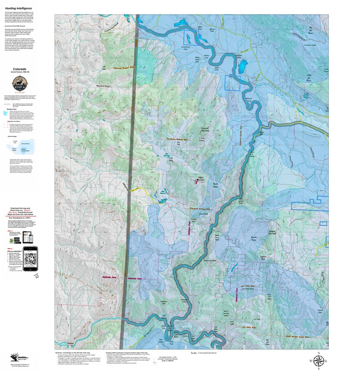 Colorado Unit 1 Recommendations for 3rd and 4th Rifle Map by HuntAI ...