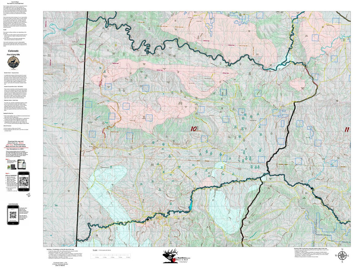 Colorado Unit 10 Recommended First Rifle Areas Map by HuntAI | Avenza Maps