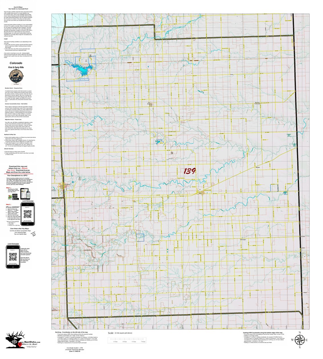 Colorado Unit 139 Recommended First Rifle Areas Map by HuntAI | Avenza Maps