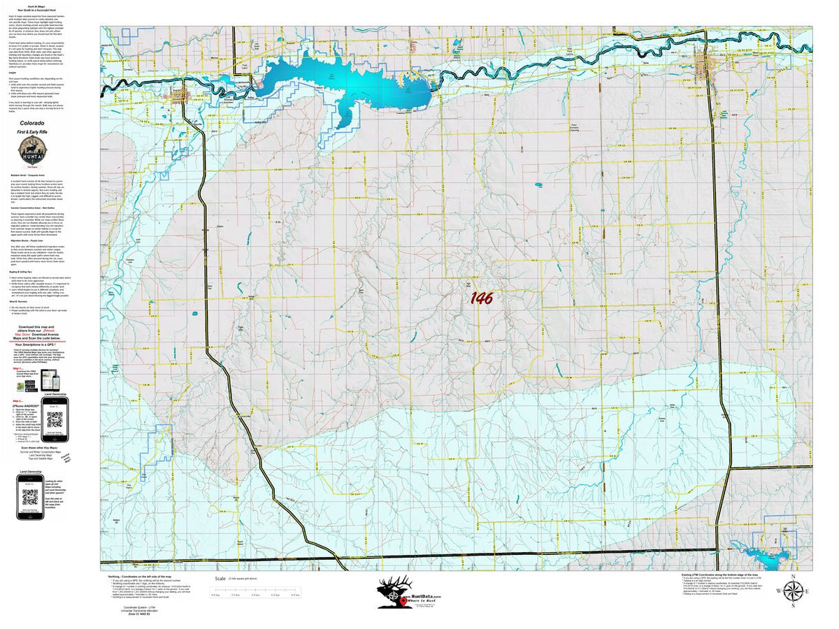 Colorado Unit 146 Recommended First Rifle Areas Map by HuntAI | Avenza Maps