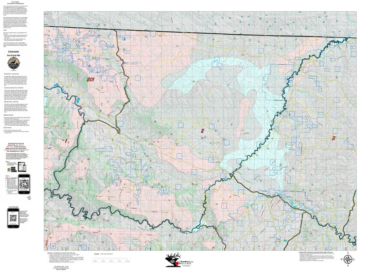 Colorado Unit 2 Recommended First Rifle Areas Map by HuntAI | Avenza Maps