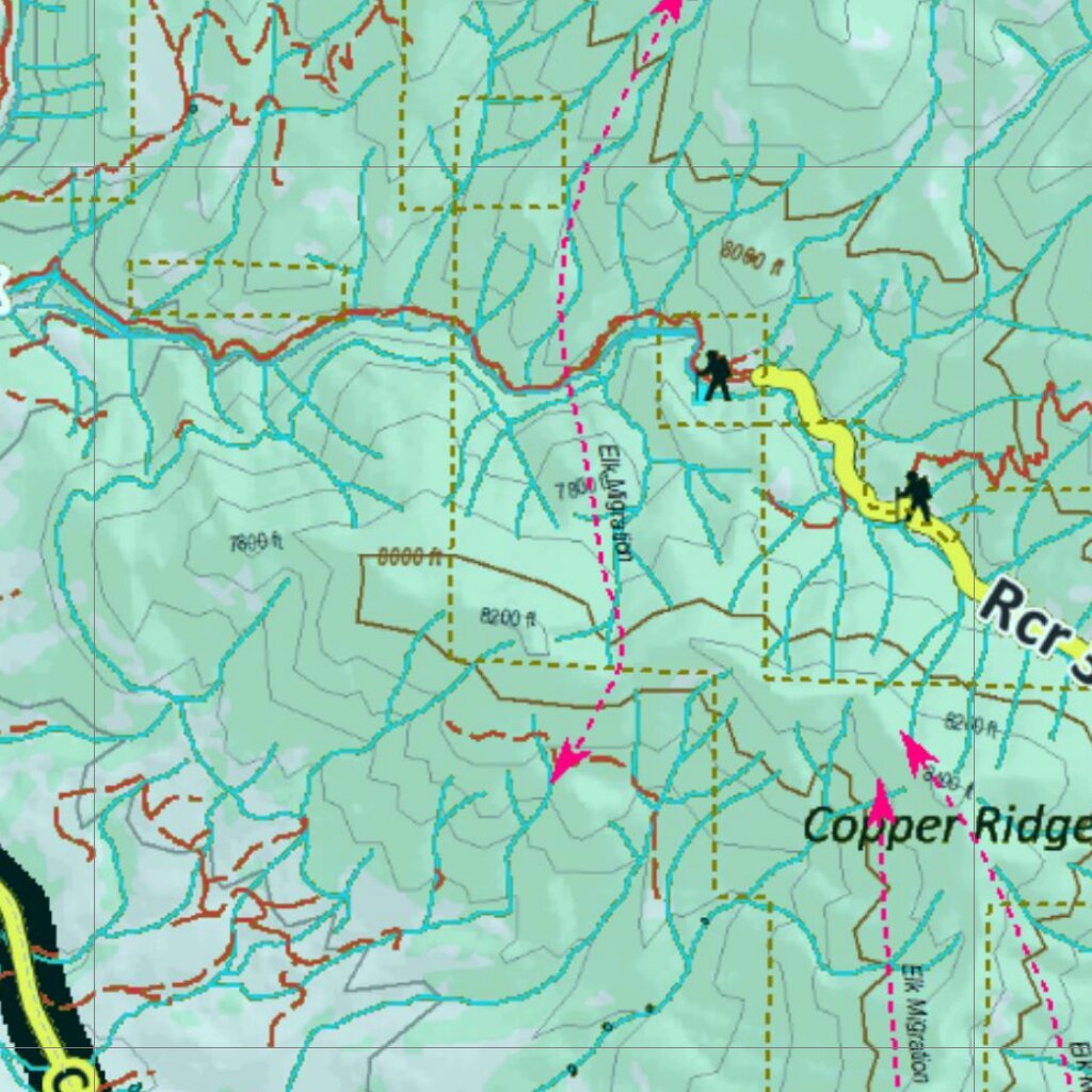 Colorado Unit 214 Second Rifle Recommendations Map by HuntAI | Avenza Maps