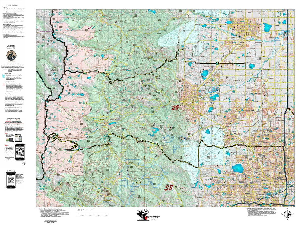 Colorado Unit 29 Recommended Archery Areas Map by HuntAI | Avenza Maps