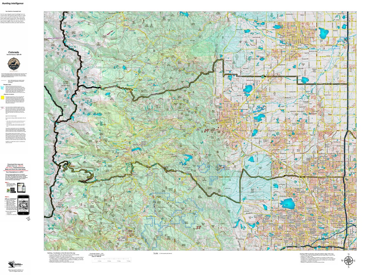 Colorado Unit 29 Second Rifle Recommendations Map by HuntAI | Avenza Maps