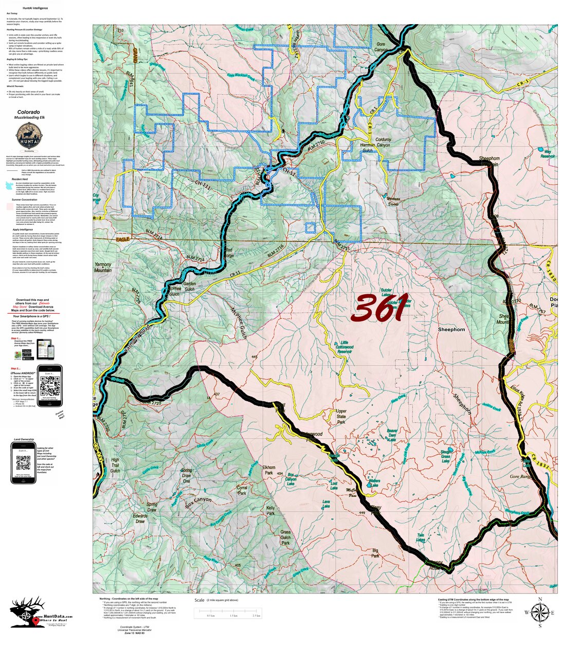 Colorado Unit 361 Muzzleloading Area Recommendations Map by HuntAI ...