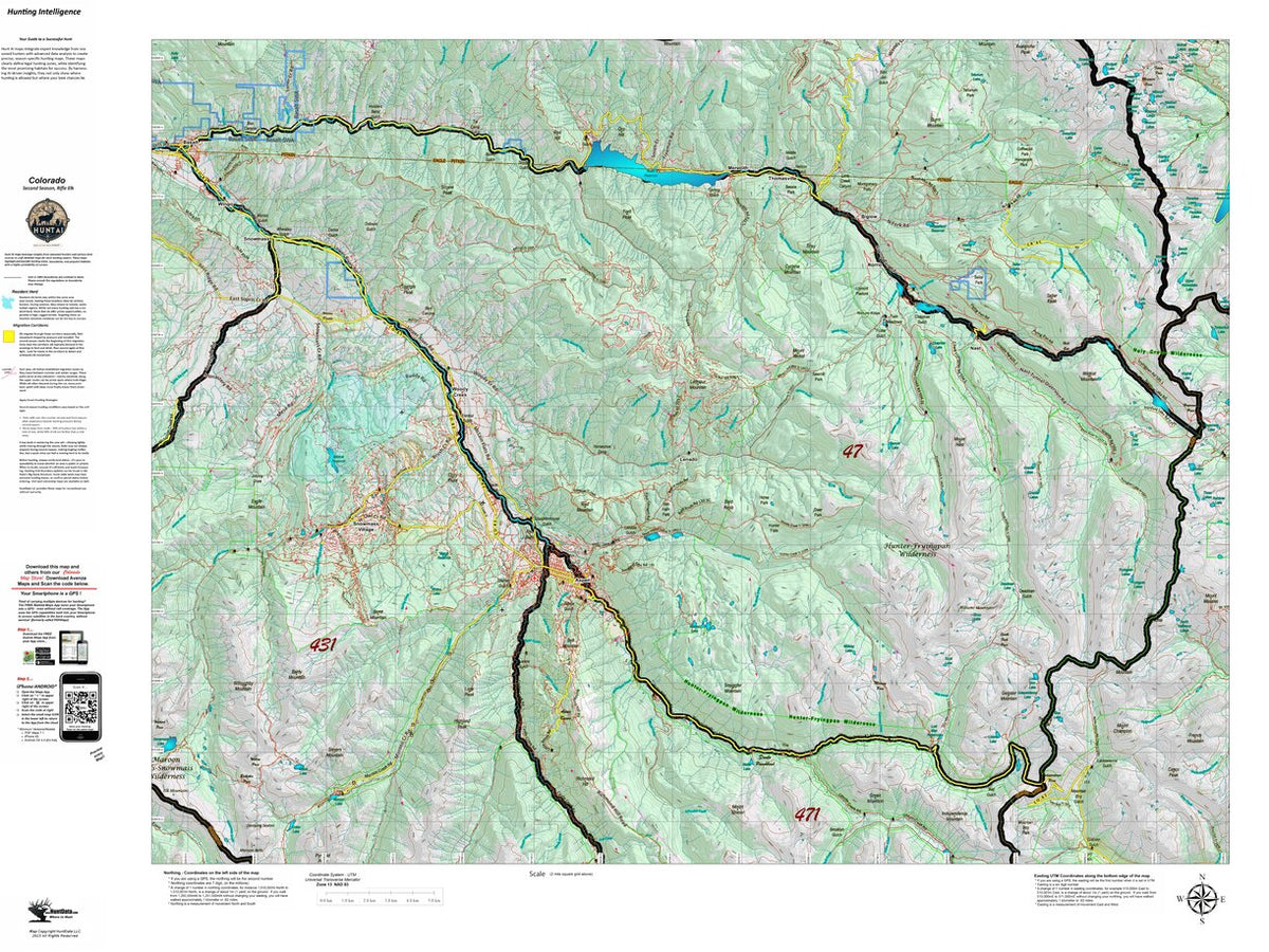 Colorado Unit 47 Second Rifle Recommendations Map by HuntAI | Avenza Maps