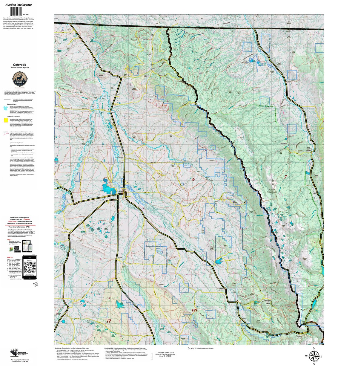 Colorado Unit 6 Second Rifle Recommendations Map by HuntAI | Avenza Maps