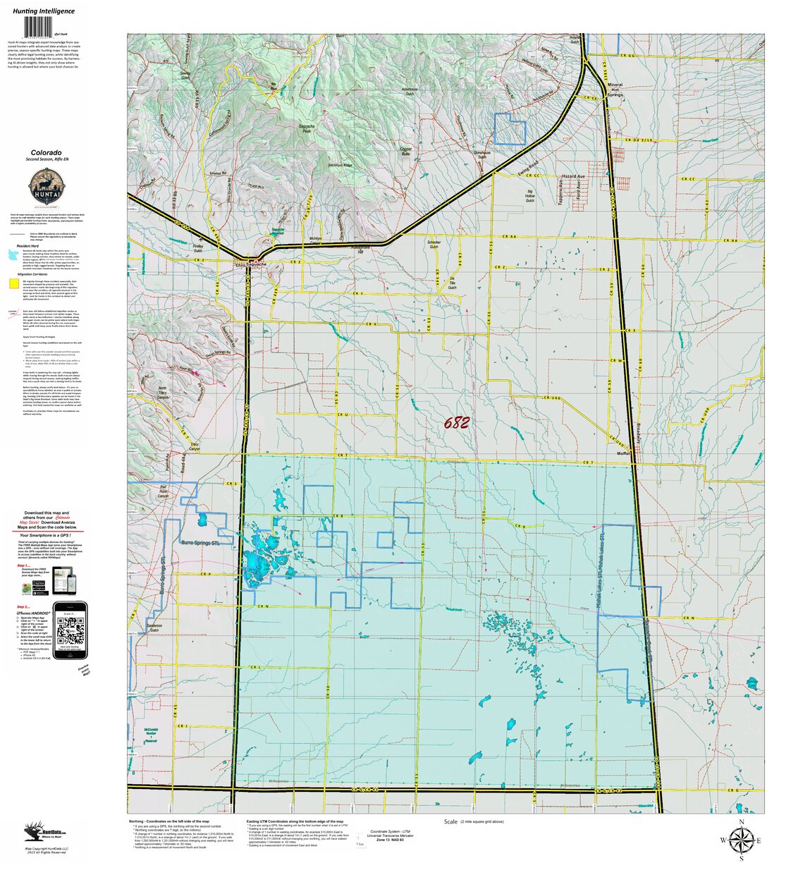 Colorado Unit 682 Second Rifle Recommendations Map by HuntAI | Avenza Maps