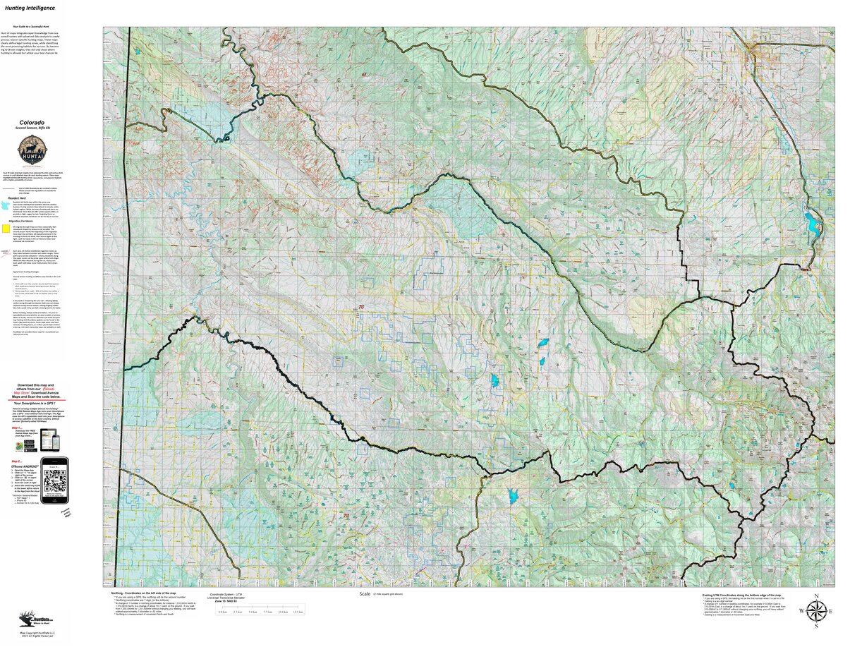 Colorado Unit 70 Second Rifle Recommendations Map by HuntAI | Avenza Maps