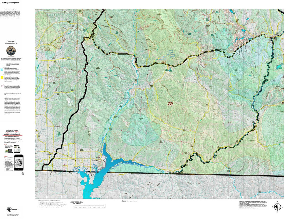Colorado Unit 771 Second Rifle Recommendations Map by HuntAI | Avenza Maps