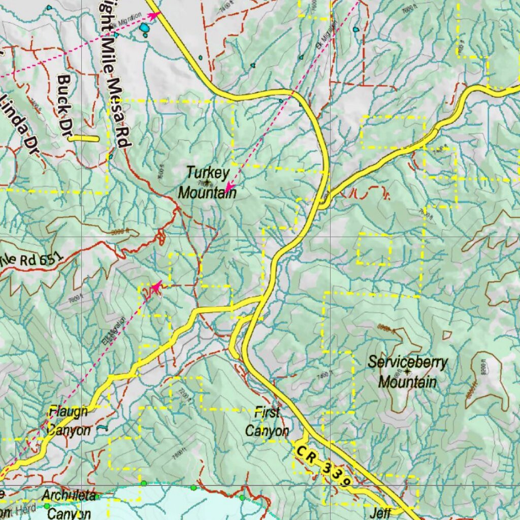 Colorado Unit 78 Recommended First Rifle Areas Map by HuntAI | Avenza Maps