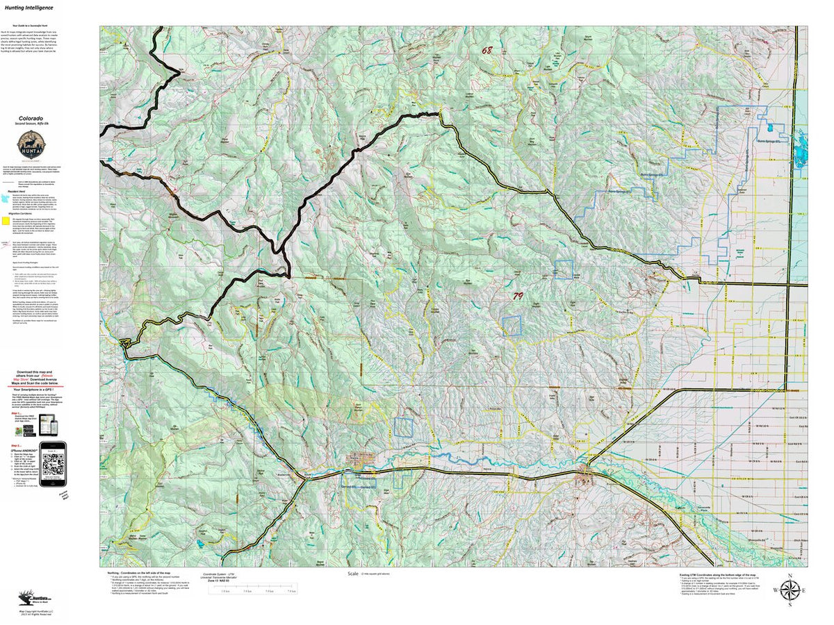 Colorado Unit 79 Second Rifle Recommendations Map by HuntAI | Avenza Maps