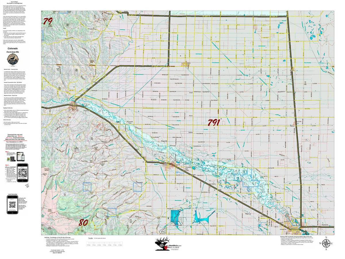 Colorado Unit 791 Recommended First Rifle Areas Map by HuntAI | Avenza Maps