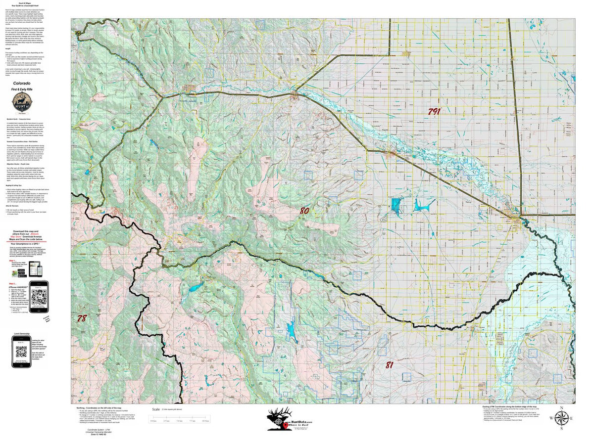 Colorado Unit 80 Recommended First Rifle Areas Map by HuntAI | Avenza Maps