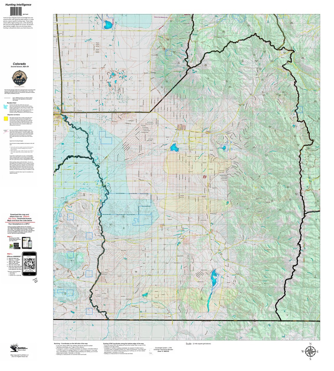 Colorado Unit 83 Second Rifle Recommendations Map by HuntAI | Avenza Maps