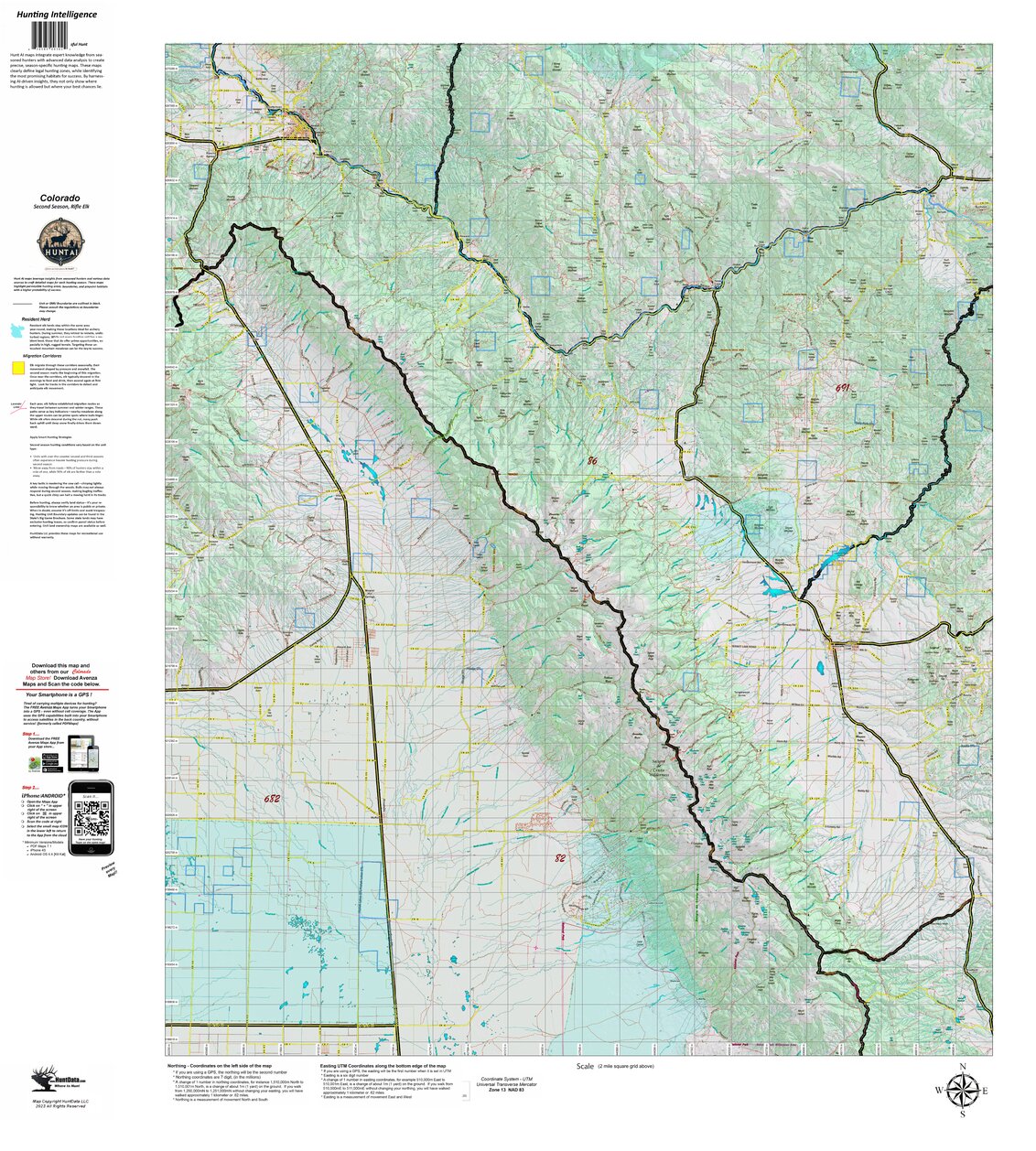 Colorado Unit 86 Second Rifle Recommendations Map by HuntAI | Avenza Maps