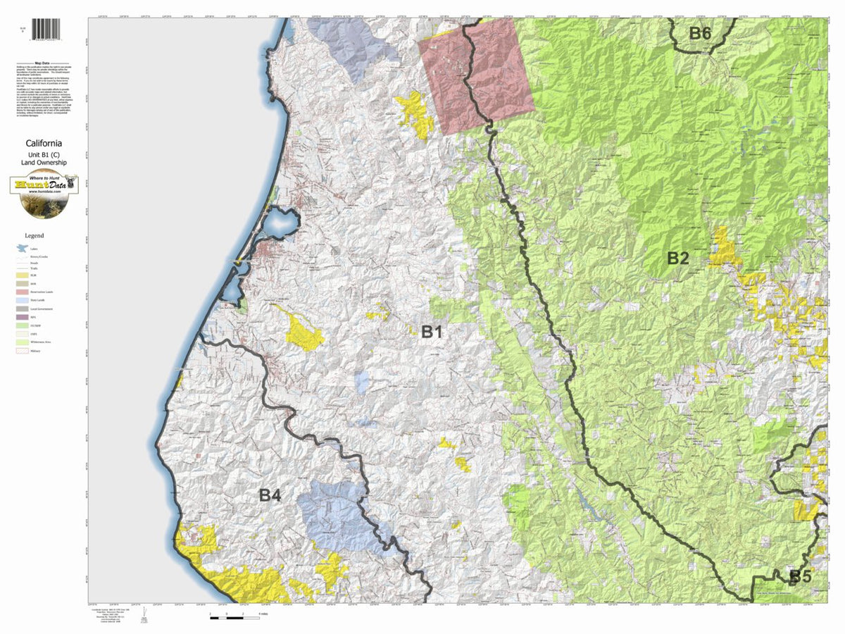 California Deer Hunting Zone B1(C) Map by HuntData LLC | Avenza Maps