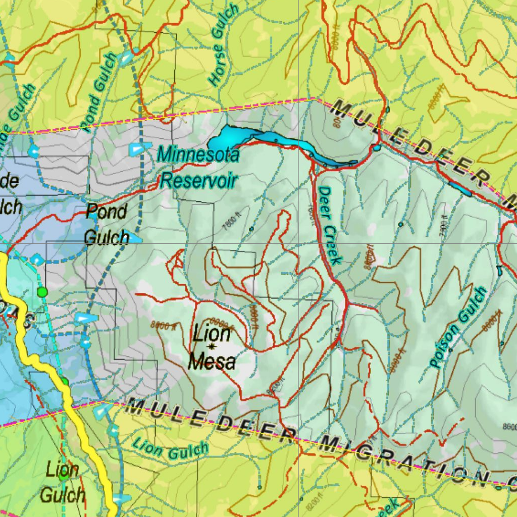 CO Unit 53 Mule Deer Concentrations Map by HuntData LLC | Avenza Maps