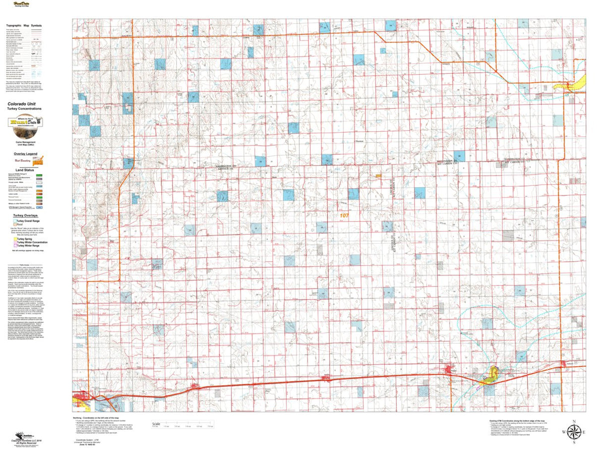 Colorado Unit 107 Goose, Pheasant, Turkey Concentration Map by HuntData ...