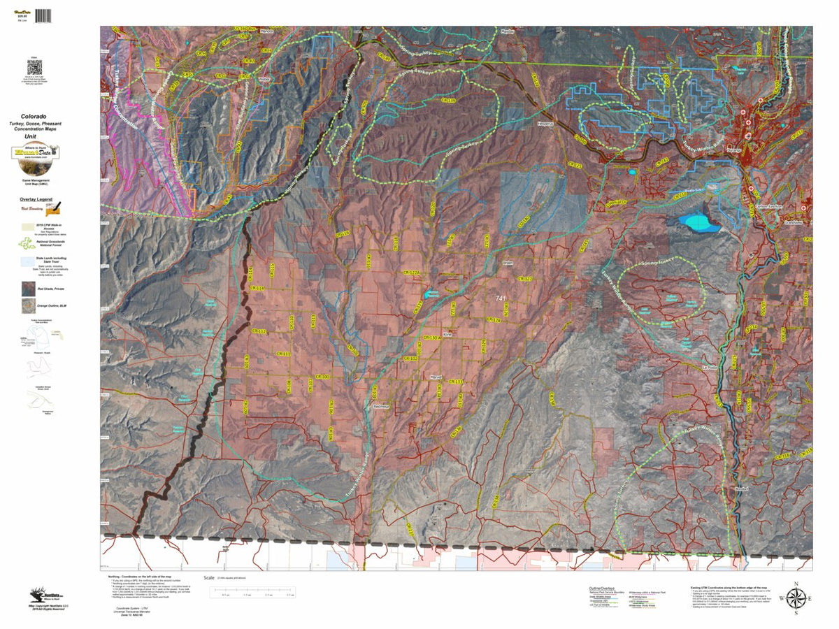 Colorado Unit 741 Turkey, Goose, and Pheasant Concentration Map by ...