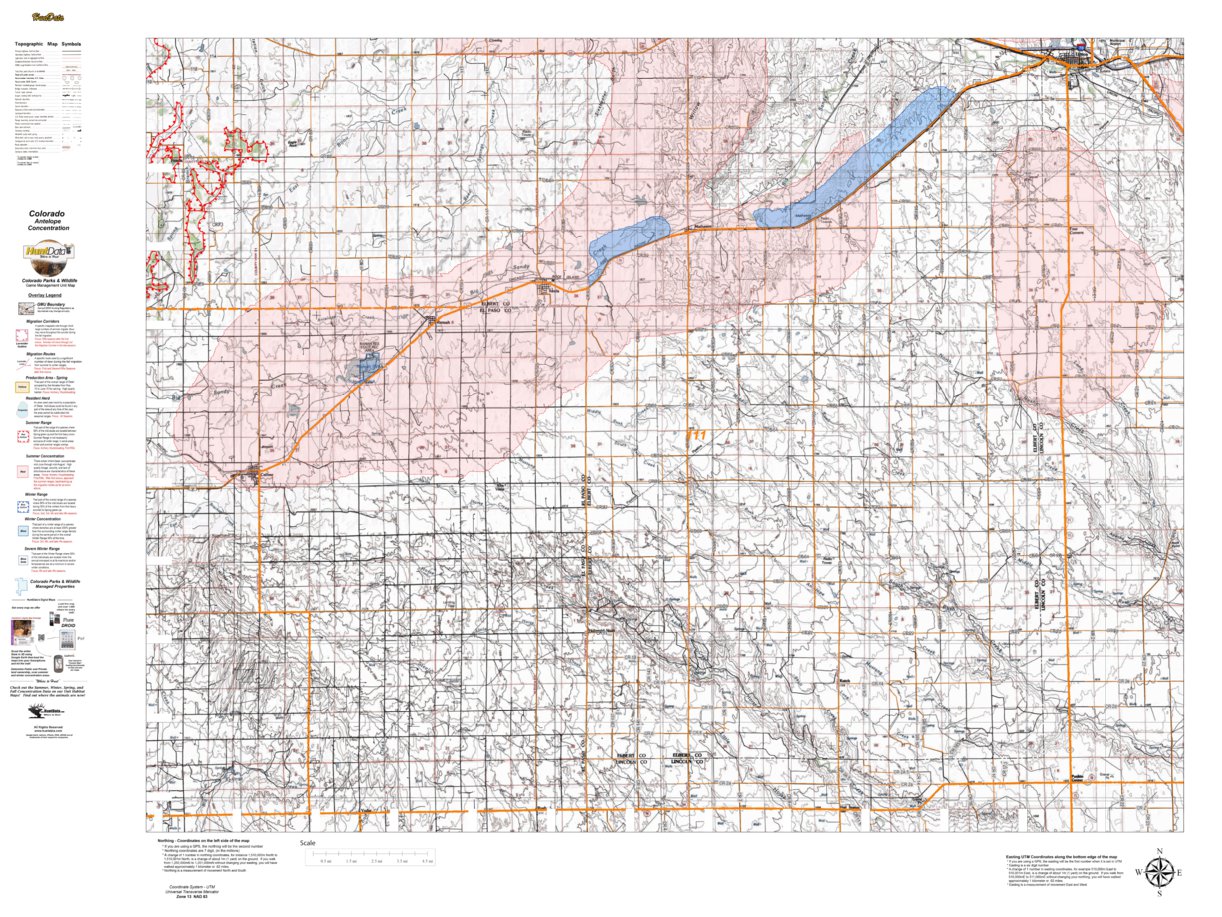 HuntData Colorado Unit 111 Antelope Concentration Map by HuntData LLC ...