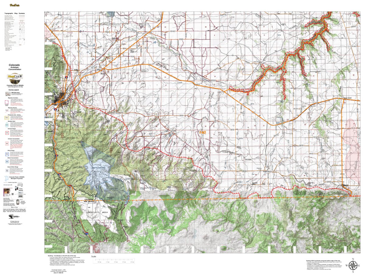 HuntData Colorado Unit 140 Antelope Concentration Map by HuntData LLC ...