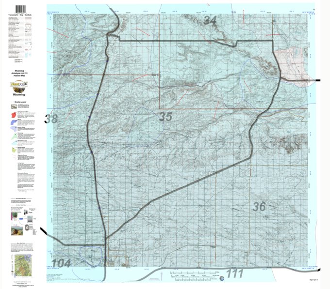 HuntData Wyoming Game Concentration Map for Antelope Unit 35 by ...