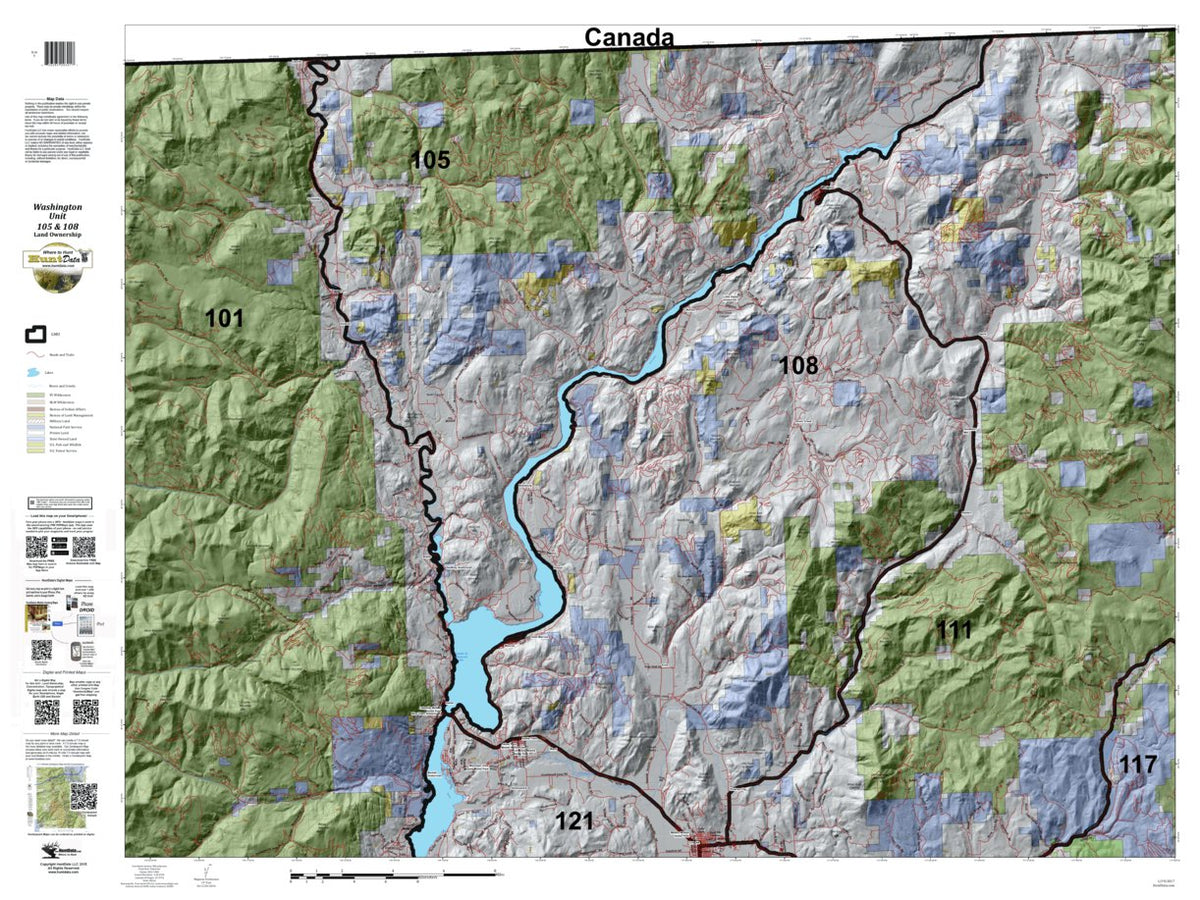 Washington Hunting Unit(s) 105 108 Landownership Map by HuntData LLC ...