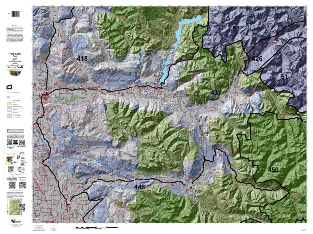 Washington Hunting Unit(s) 437 Landownership Map by HuntData LLC ...