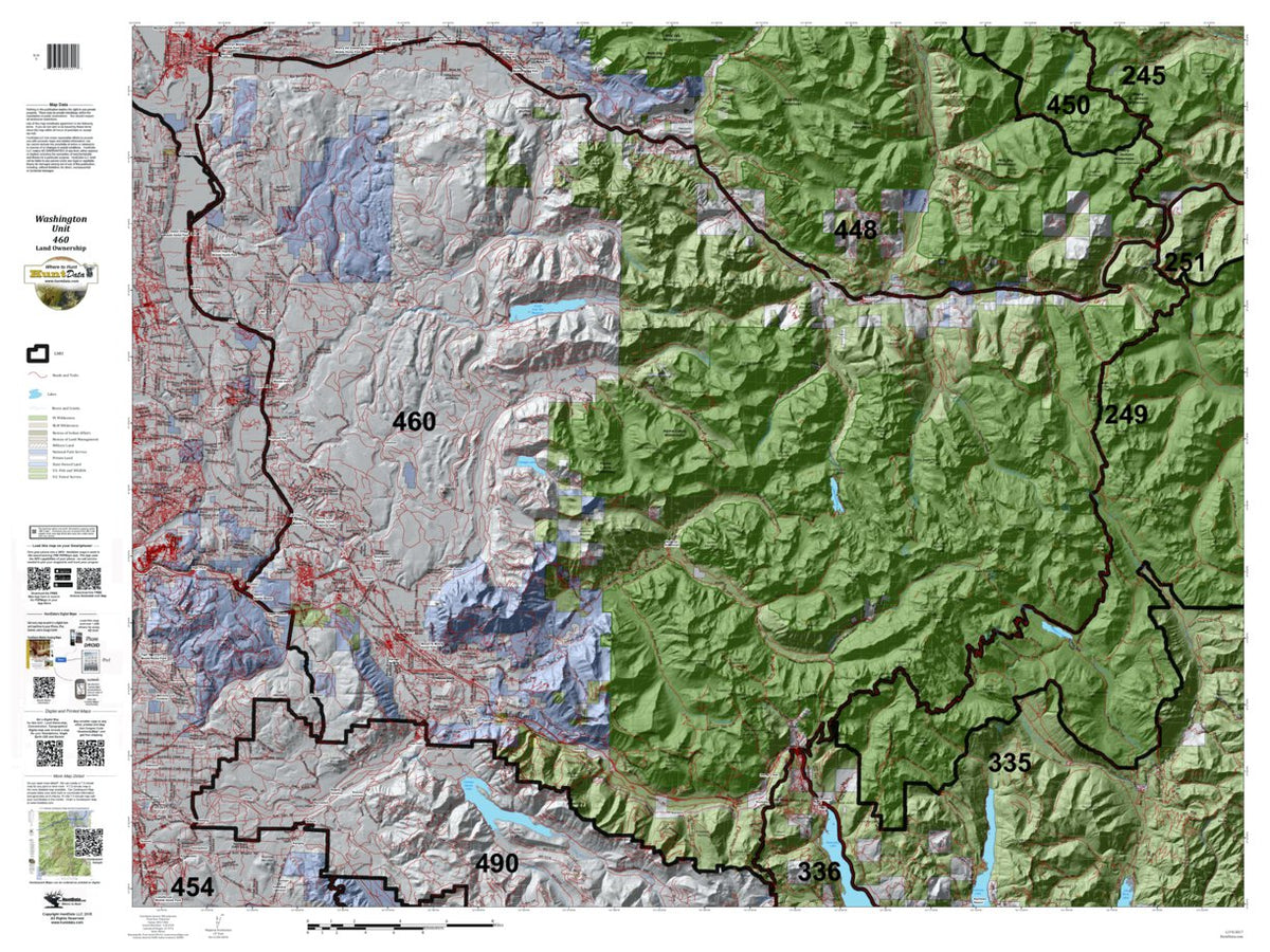 Washington Hunting Unit(s) 460 Landownership Map by HuntData LLC ...