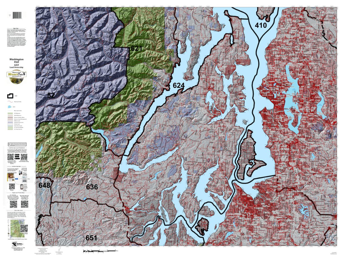 Washington Hunting Unit(s) 633 Landownership Map by HuntData LLC ...