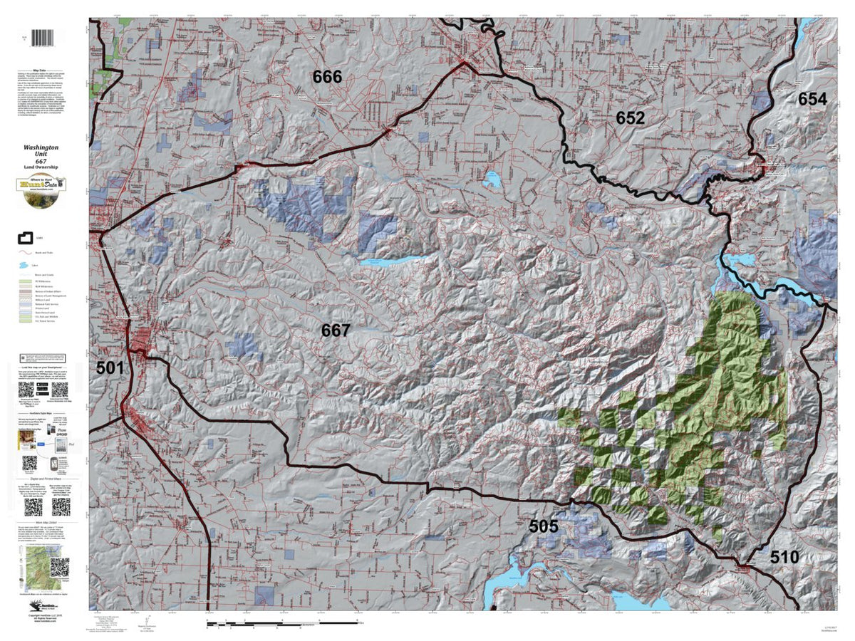 Washington Hunting Unit(s) 667 Landownership Map by HuntData LLC ...
