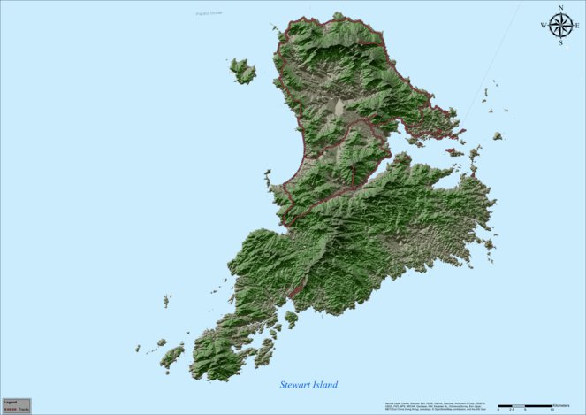 Stewart Island Elevation Map by IC Geosolution | Avenza Maps